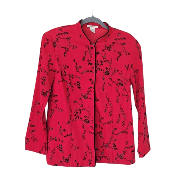 Notations | Jackets & Coats | Vintage Notations Red Floral Nehru Collar ...
